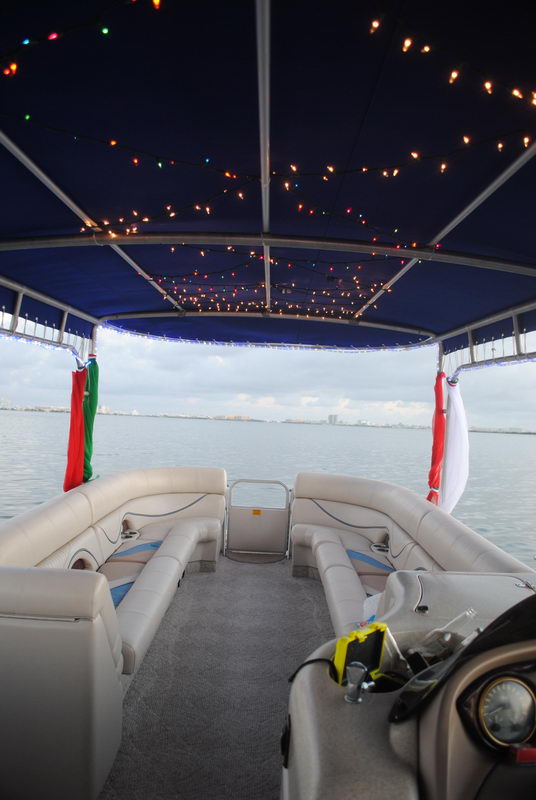 Rent a Pontoon in Cancun for a sunset tour at lagoon and ocean